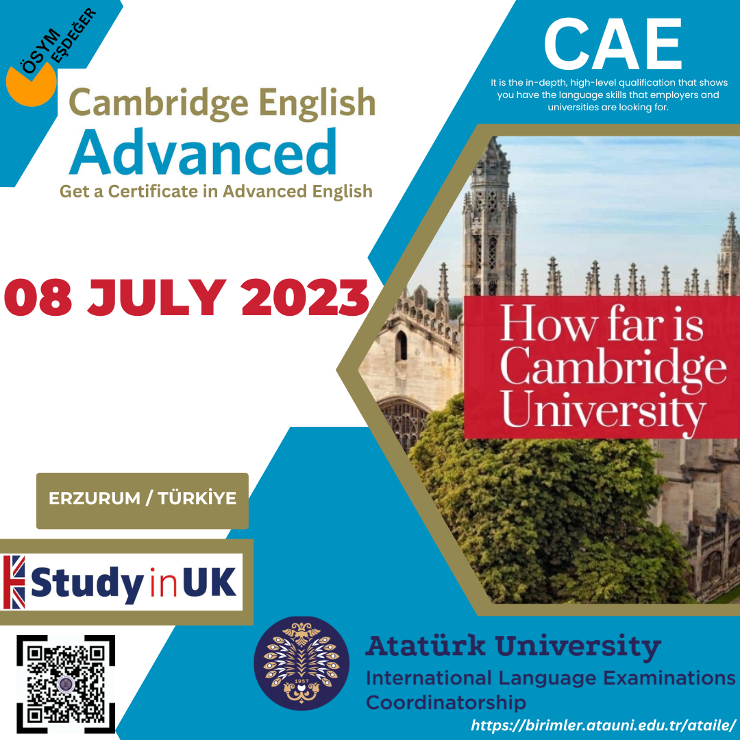 CAMBRIDGE CAE CERTIFICATE OF ADVANCED ENGLISH – Uluslararası Dil Sınavları Koordinatörlüğü
